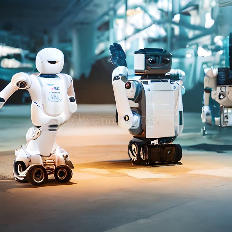 Team of Robots Working on a Task Stock Photo - Image of moving, team ...