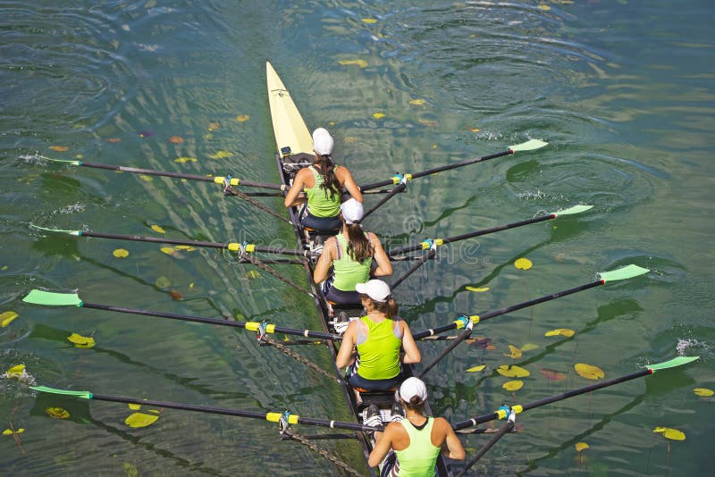 Team of Rowing Four-oar Women Editorial Stock Photo - Image of crew ...
