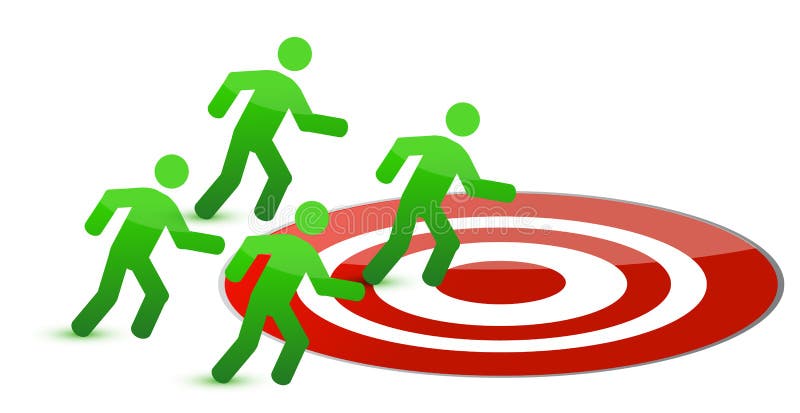 Team Running To Target Illustration Design Stock Vector - Illustration ...