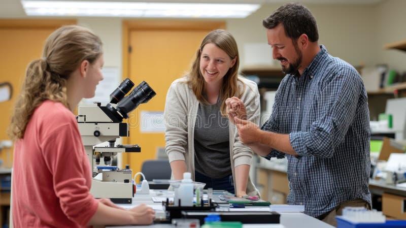 Team of Scientists Collaborating in a Laboratory Setting Stock ...