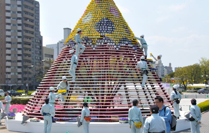 A Team Setting Up for Hiroshima Flower Festival Editorial Stock Photo ...