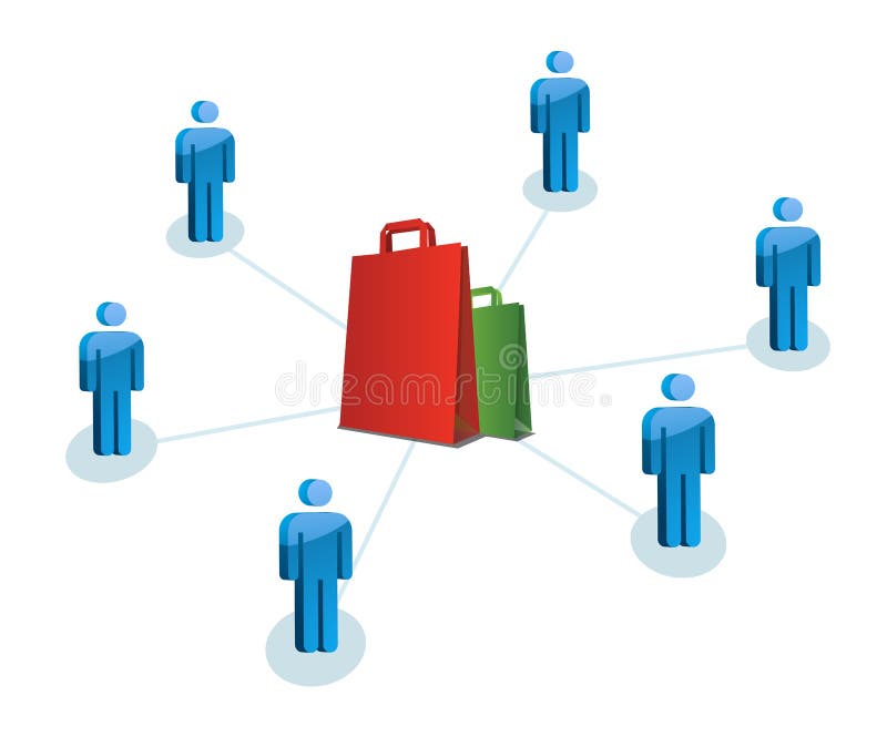 Team Shopping. Common Source of Goods Stock Illustration - Illustration ...