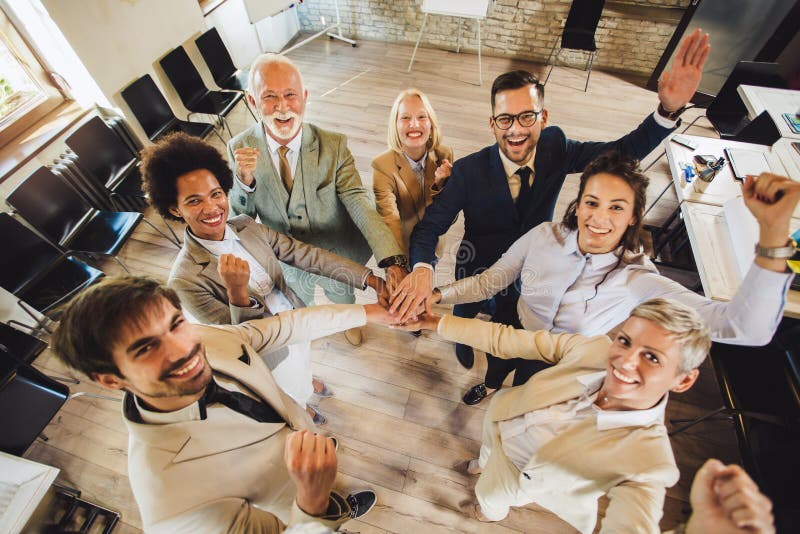 Team Showing Unity with Their Hands Together Stock Photo - Image of ...