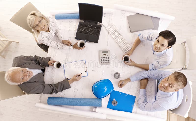 Teamsitzung Von Der Obenliegenden Ansicht Stockbild - Bild von geschäft ...