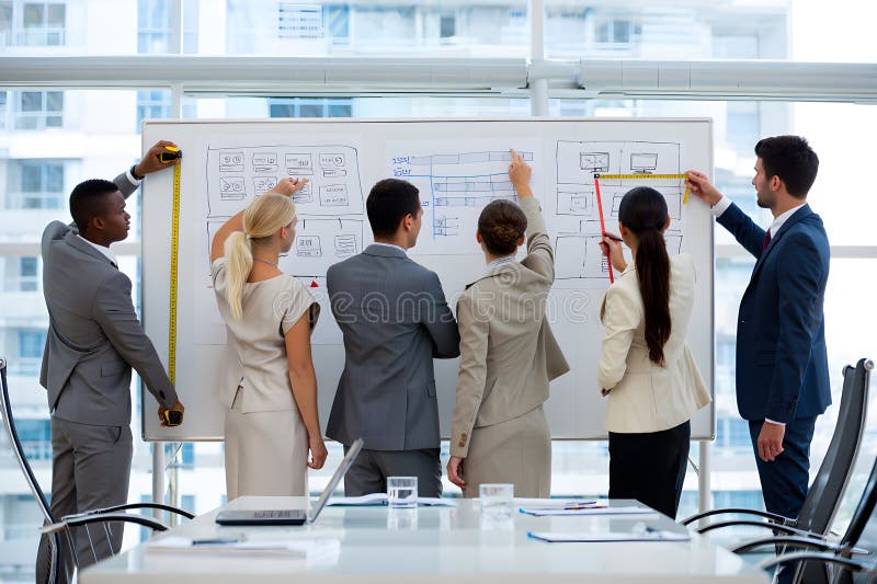 A Team is Sizing Functionalities. Business People Illustrations Stock ...