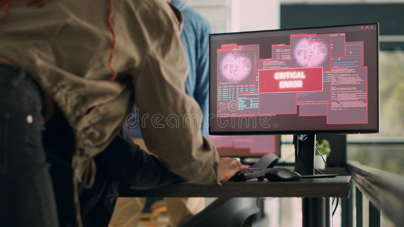 Team of System Engineers Working on Software Development with Source Code Stock Photo - Image of ...