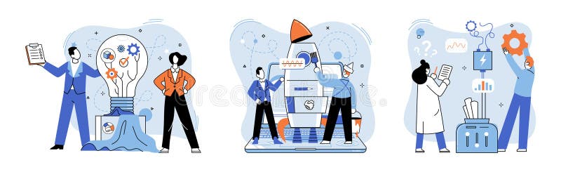 Team Solving Complex Problems. Teamwork Vector Illustration Metaphor ...