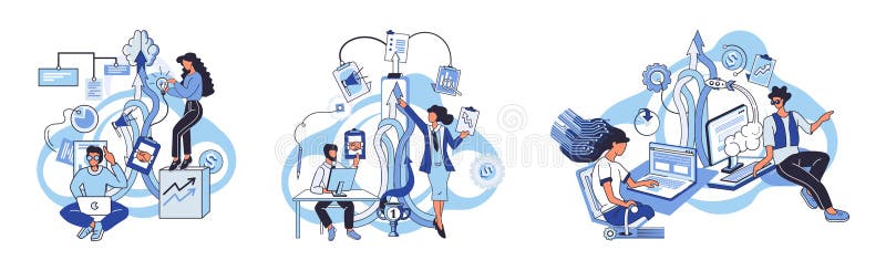 Team Solving Complex Problems. Teamwork Vector Illustration Metaphor ...