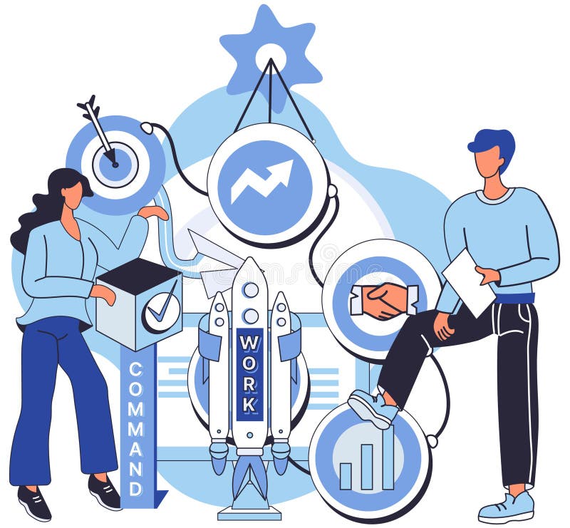 Team Solving Complex Problems. Teamwork Vector Illustration Metaphor ...