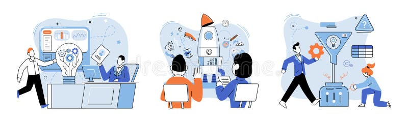 Team Solving Complex Problems. Teamwork Vector Illustration Metaphor ...