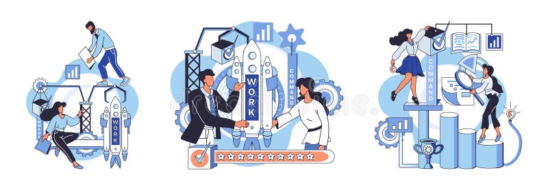 Team Solving Complex Problems. Teamwork Vector Illustration Metaphor ...