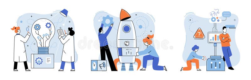 Team Solving Complex Problems. Teamwork Vector Illustration Metaphor ...