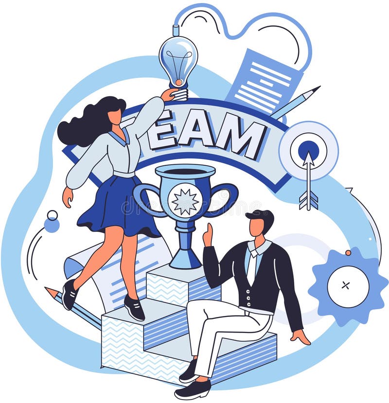 Team Solving Complex Problems. Teamwork Vector Illustration Metaphor ...