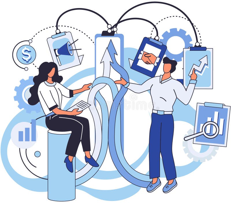 Team Solving Complex Problems. Teamwork Vector Illustration Metaphor ...