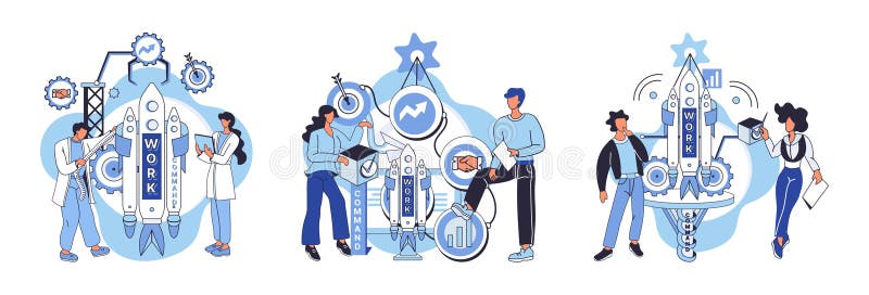 Team Solving Complex Problems. Teamwork Vector Illustration Metaphor ...