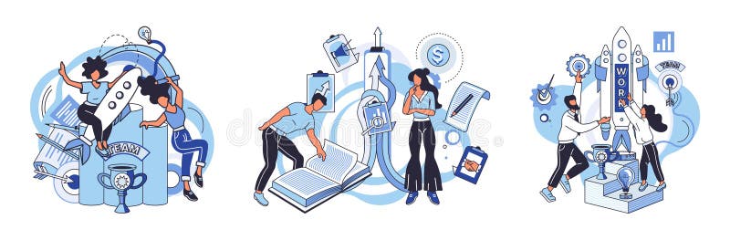 Team Solving Complex Problems. Teamwork Vector Illustration Metaphor ...