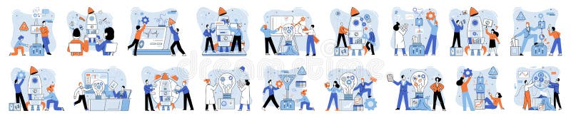 Team Solving Complex Problems. Teamwork Vector Illustration Metaphor ...