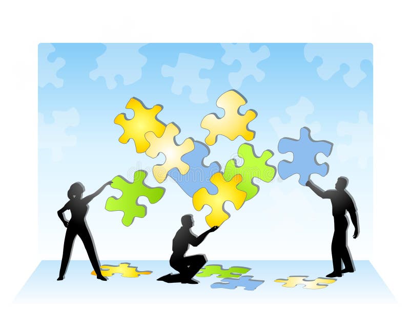 Team Puzzle Piece Problem Solving Stock Illustration - Illustration of ...