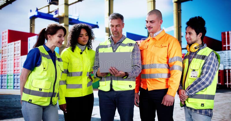 Team Solving Ship Port Problem Stock Photo - Image of control ...