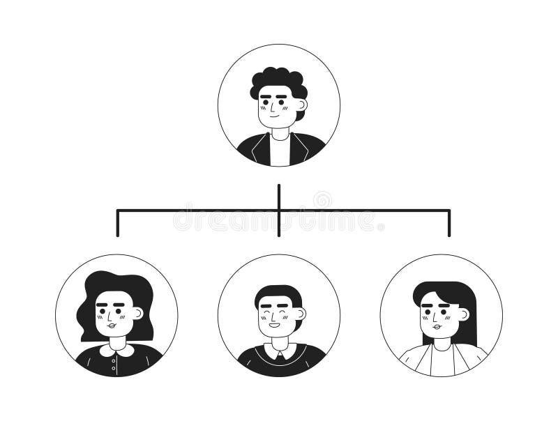 Team Structure Monochrome Concept Vector Spot Illustration Stock Vector ...