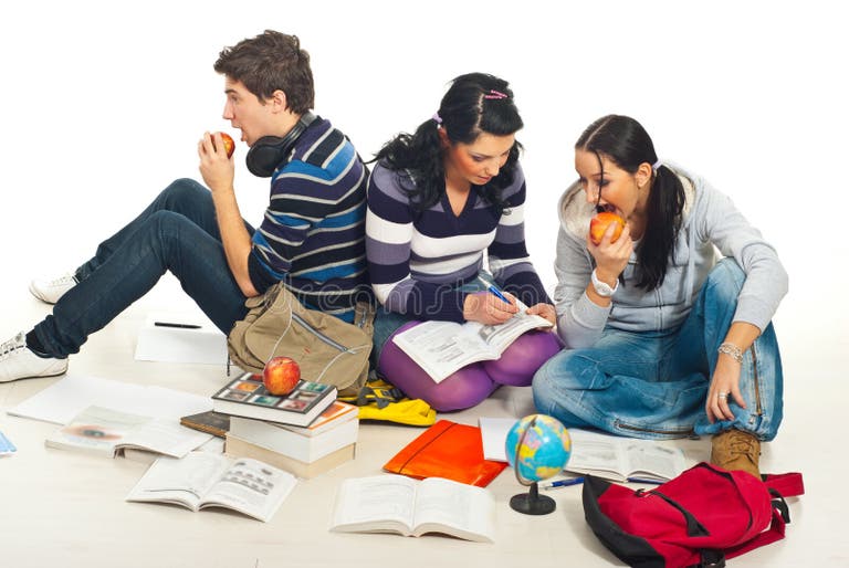 Team of Students Make Homework Stock Image - Image of colleagues ...