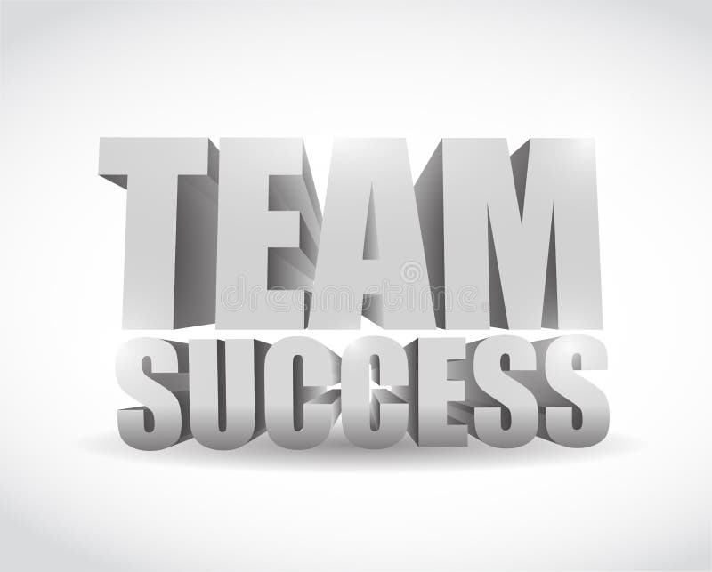 Team Success 3d Text Sign Illustration Design Stock Illustration ...