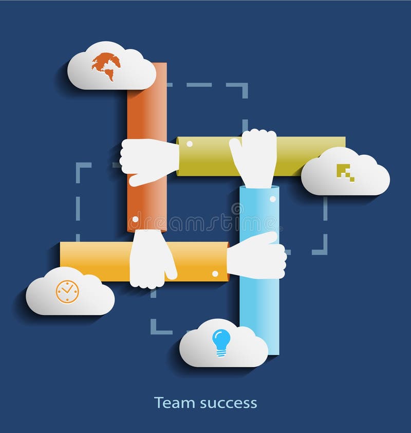 Team Success Flat Design Concept Template with Icons Stock Vector ...