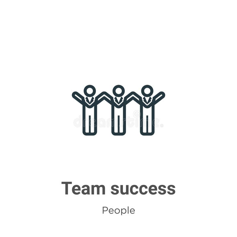 Team Success Outline Vector Icon. Thin Line Black Team Success Icon ...