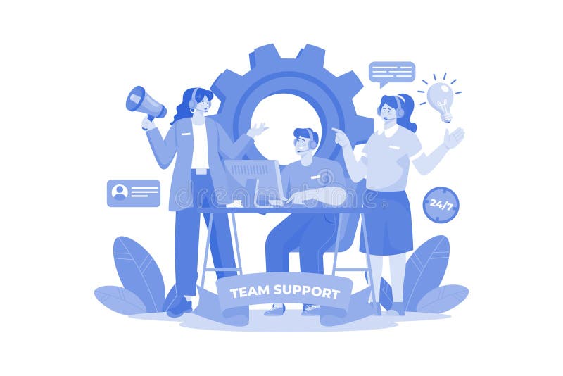 Team Support Department Advises the Customer S Office Workers Stock ...