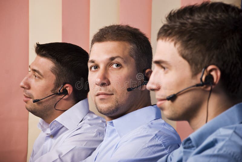 Team of Support Operator Men Stock Photo - Image of faces, head: 10973360