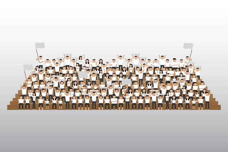 Team Supporter on Stadium Seats Stand Stock Vector - Illustration of ...