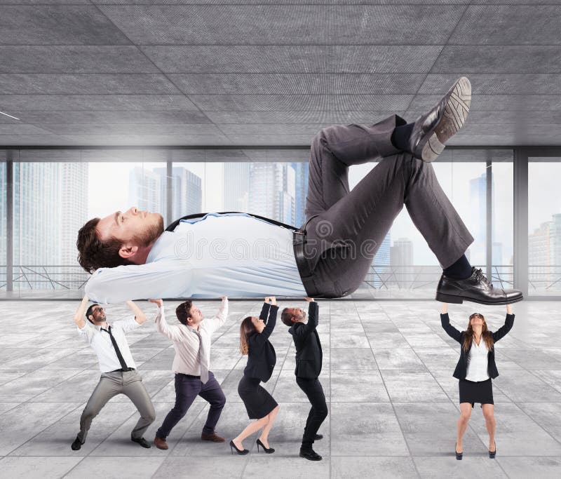 Team Supports Boss in the Office Stock Photo - Image of challenge ...