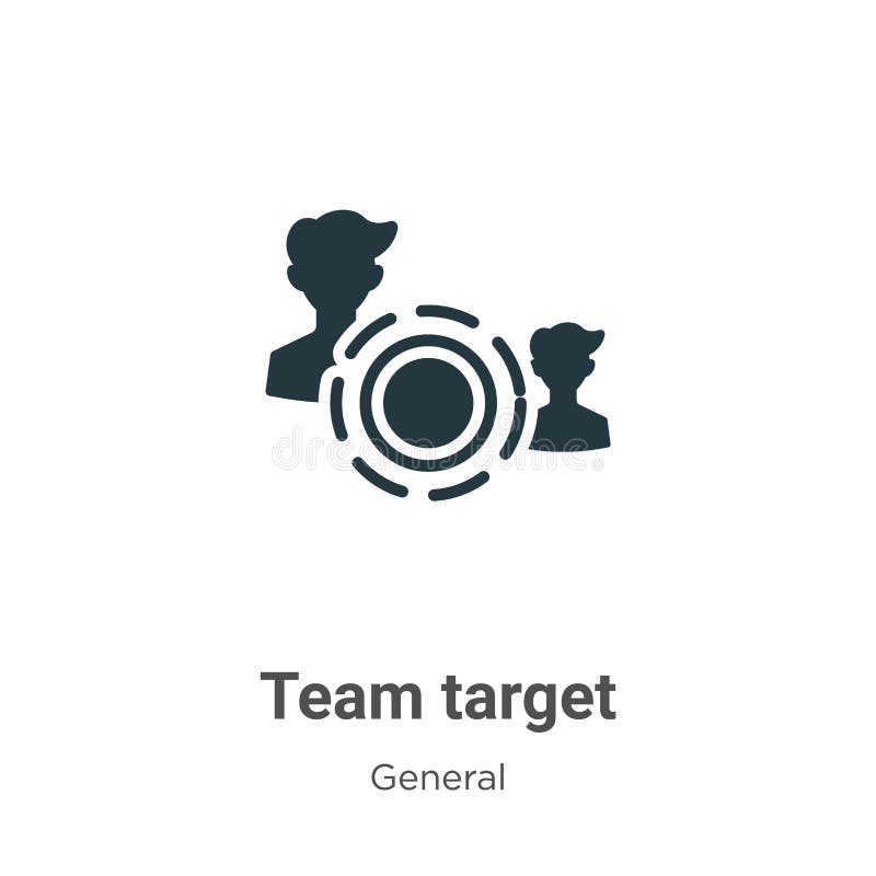 Team Target Vector Icon on White Background. Flat Vector Team Target ...