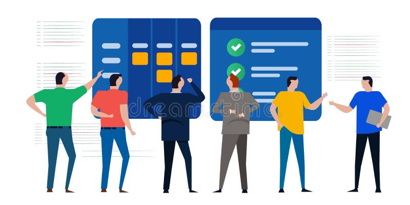 Team Task Board To Do List Post it Notes Check Mark Project Meeting ...