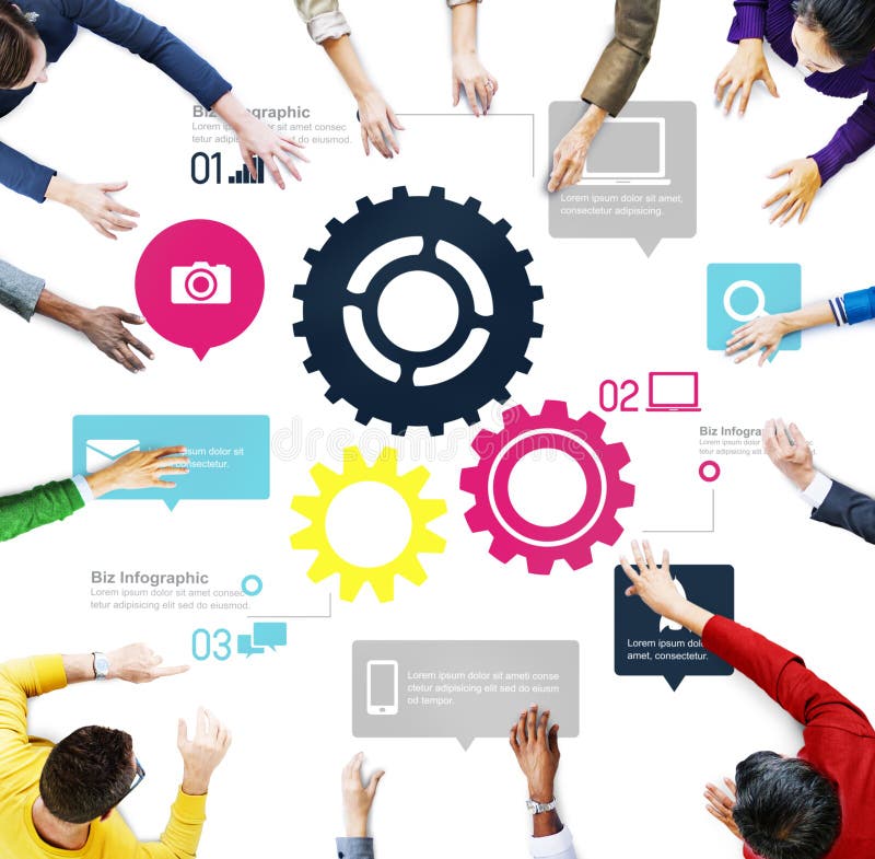 Team Teamwork Cog Functionality Technology-Bedrijfsconcept Stock ...
