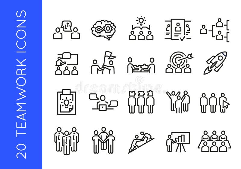 Team, teamwork icons stock vector. Illustration of network - 308797837