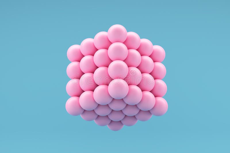 Team, Teamwork, Unity and Collaboration. Pink Spheres Forming a ...