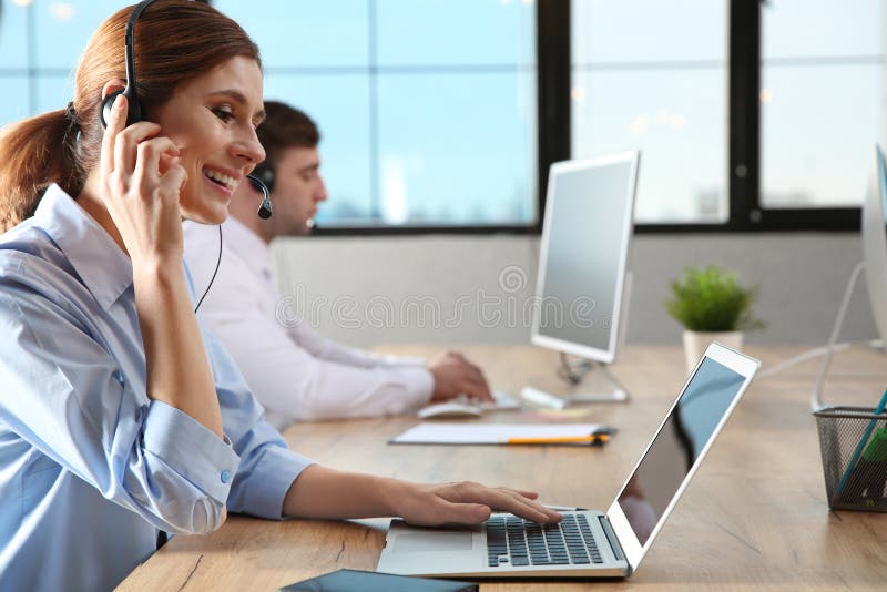 Team of Technical Support with Headsets Stock Image - Image of customer ...