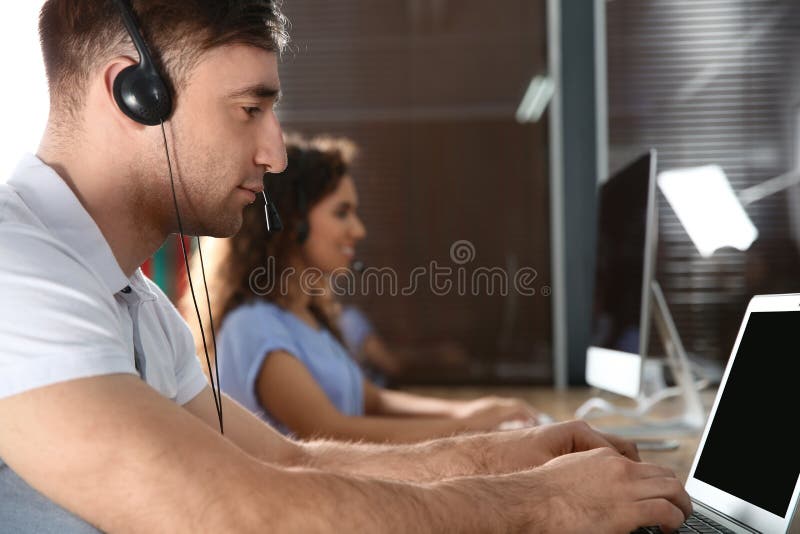 Team of Technical Support with Headsets Stock Image - Image of help ...