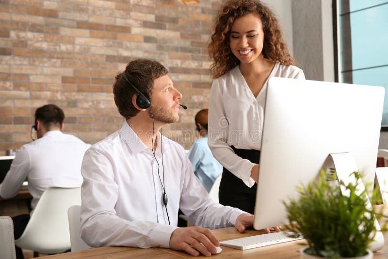 Team of Technical Support Working in Office Stock Image - Image of ...