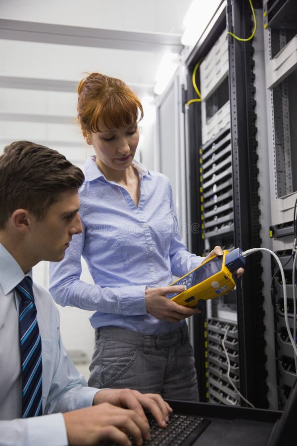 It Enineers in Network Server Room Stock Photo - Image of handshake ...