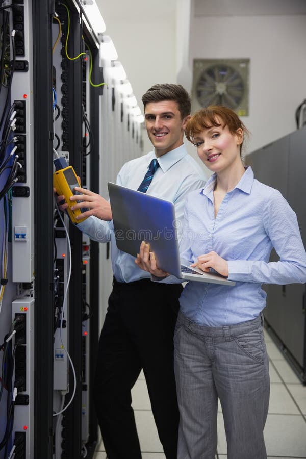 It Engineers in Network Server Room Stock Image - Image of laptop, data ...