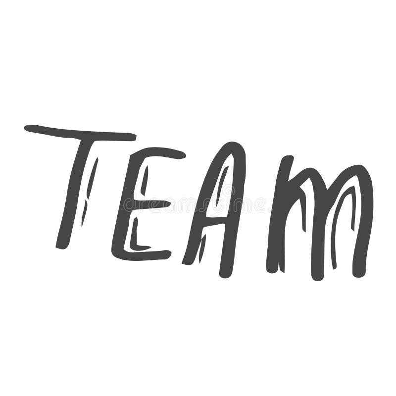 Team Text Concept, Workplace, Business People Working Together Vector ...