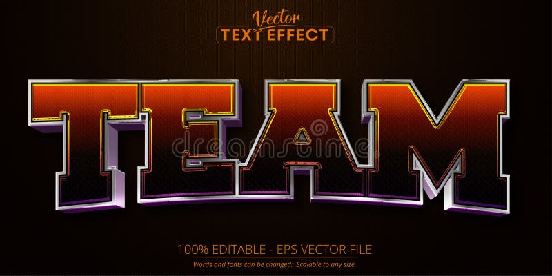 Team Text, Sport Style Editable Text Effect Stock Vector - Illustration ...