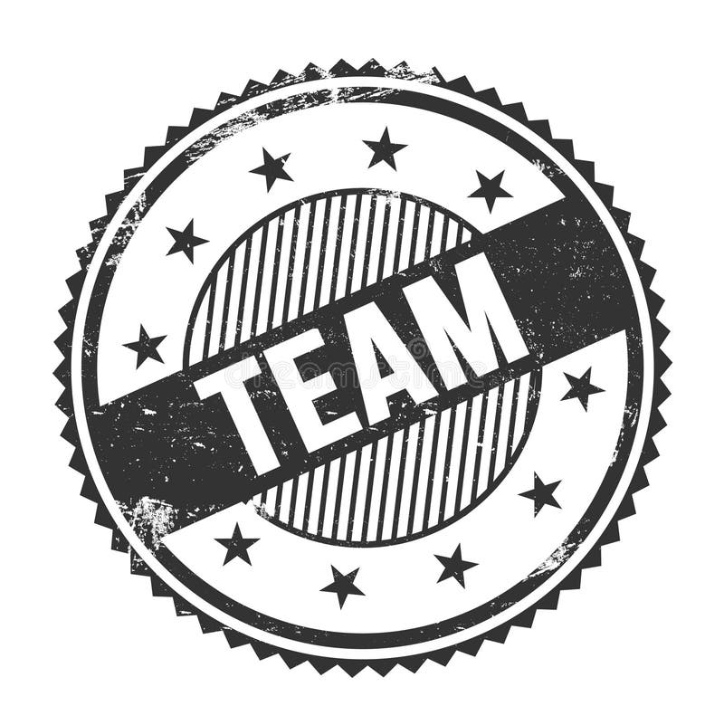 TEAM Text Written on Black Grungy Round Stamp Stock Illustration ...