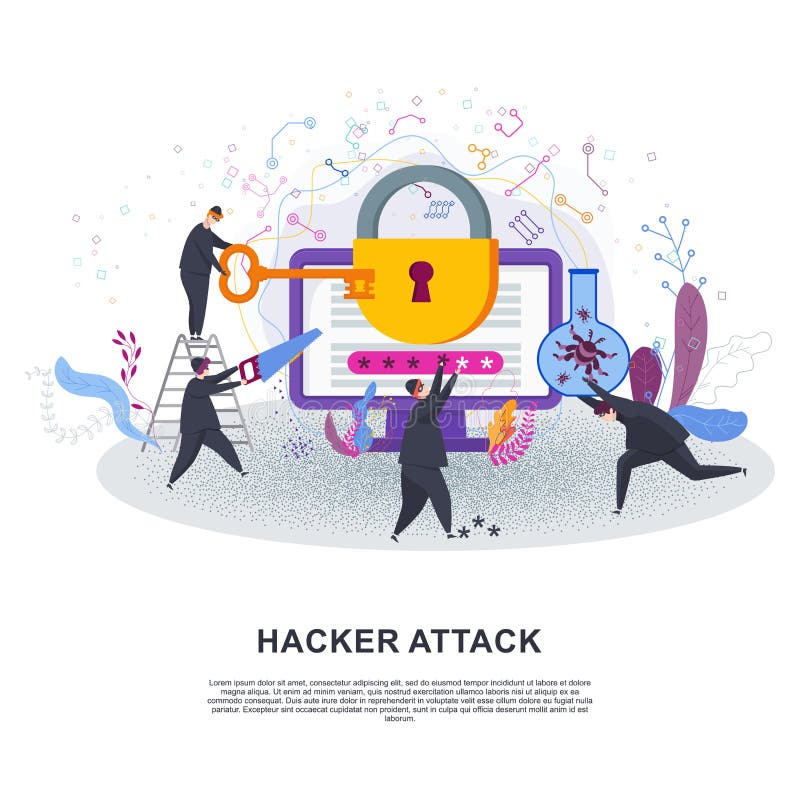 Team of Thieves Hacks Access Code To Information on the Computer Stock ...