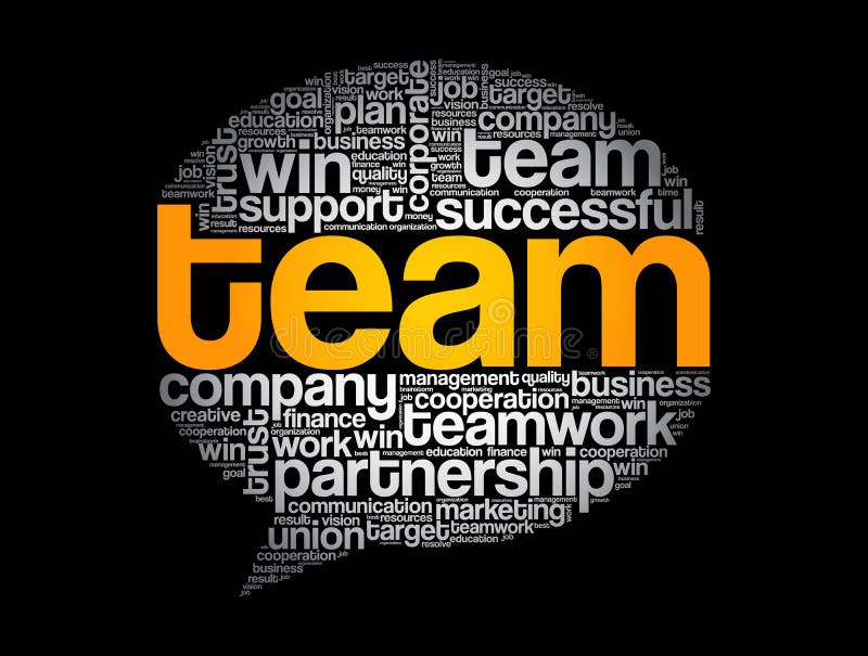 TEAM Think Bubble Word Cloud Stock Illustration - Illustration of ...