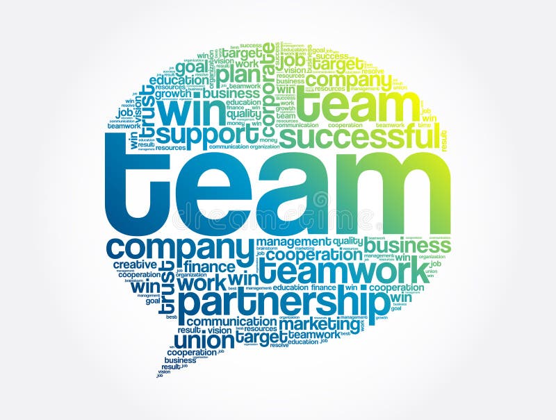 TEAMWORK Think Bubble Word Cloud Stock Illustration - Illustration of ...