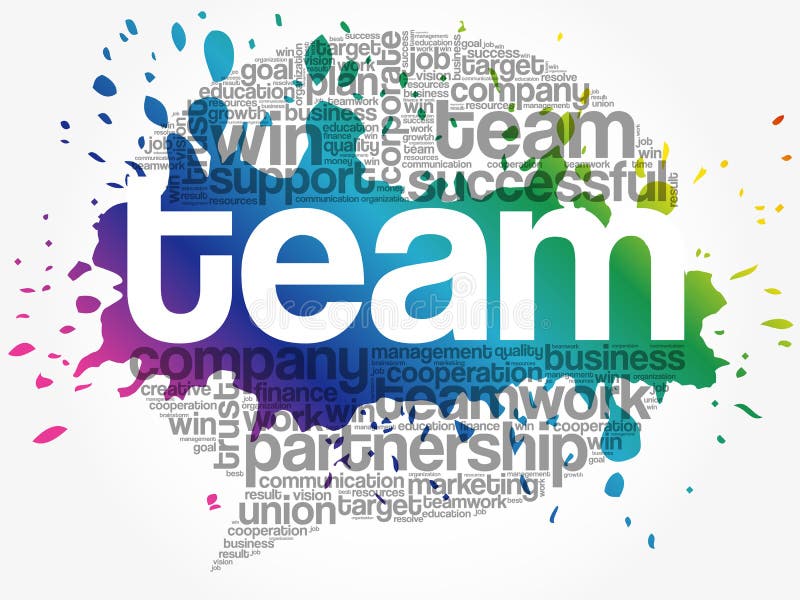 TEAMWORK Think Bubble Word Cloud Stock Illustration - Illustration of ...