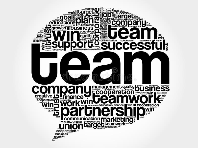 TEAM Think Bubble Word Cloud Stock de ilustración - Ilustración de ...